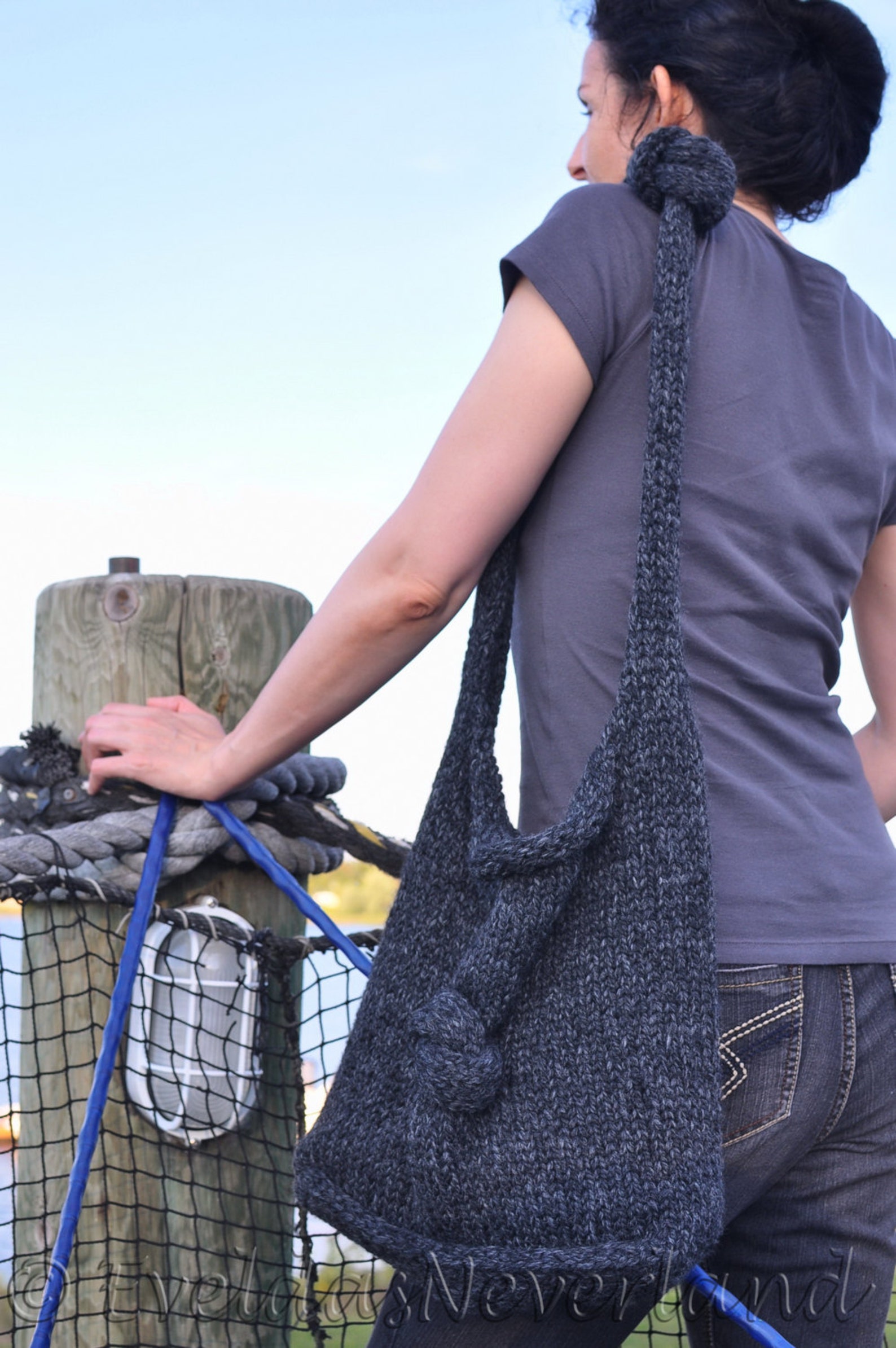 Knit Knot Bag UNISEX Hand Knit Shoulder Bag Knitted Hobo | Etsy