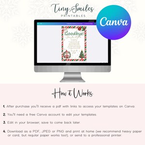 Elf Goodbye Letter Editable in Canva, Digital Download File Custom Kids ...