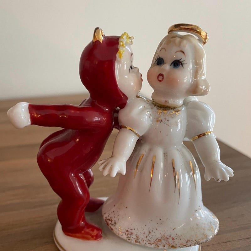 Angel Devil Figurine - Etsy