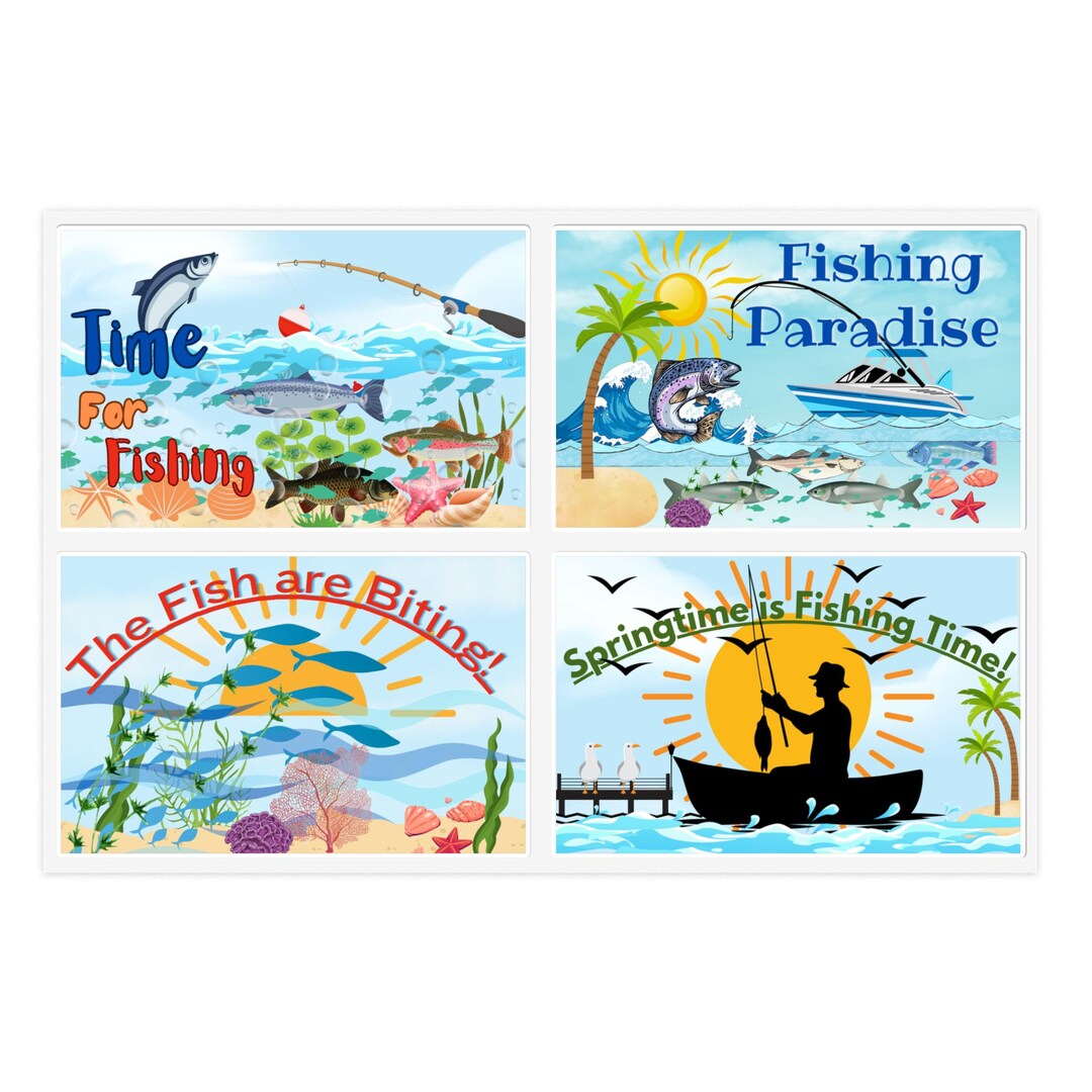 Fishing Sticker Sheets, Tackle Box Stickers, Cooler Decals, Angler Gift ...