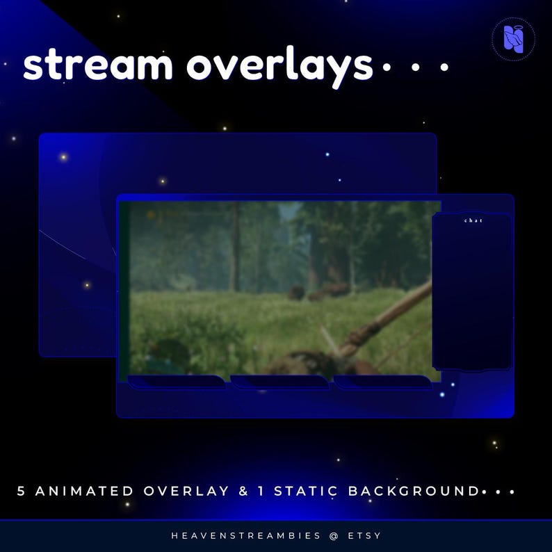 Azure Mirror Animated Stream Package, Elegant Blue Theme, Alerts ...