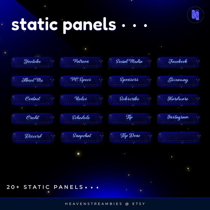 Azure Mirror Animated Stream Package, Elegant Blue Theme, Alerts ...