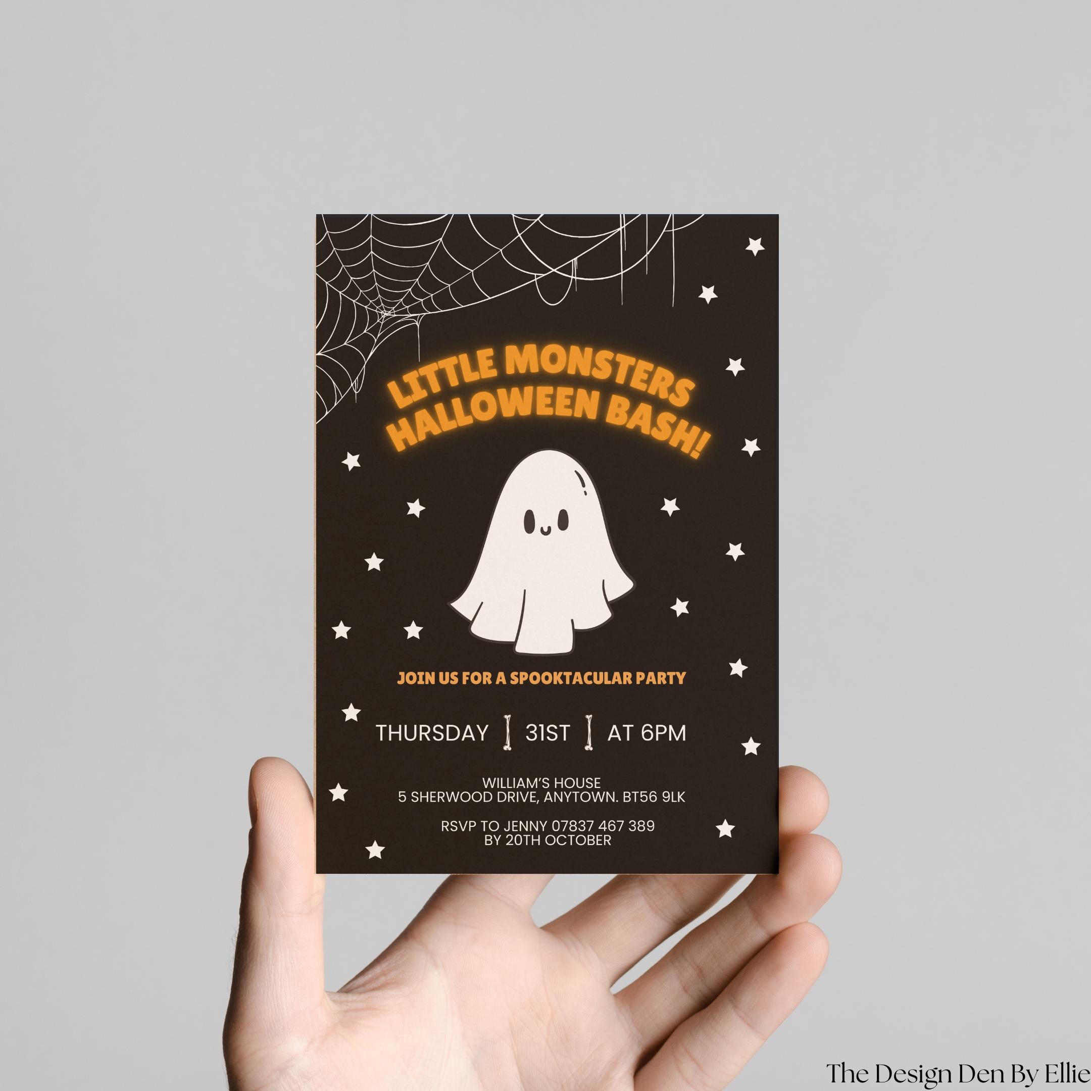 Cute Halloween Kids Party Invitation | Editable Birthday Invite ...