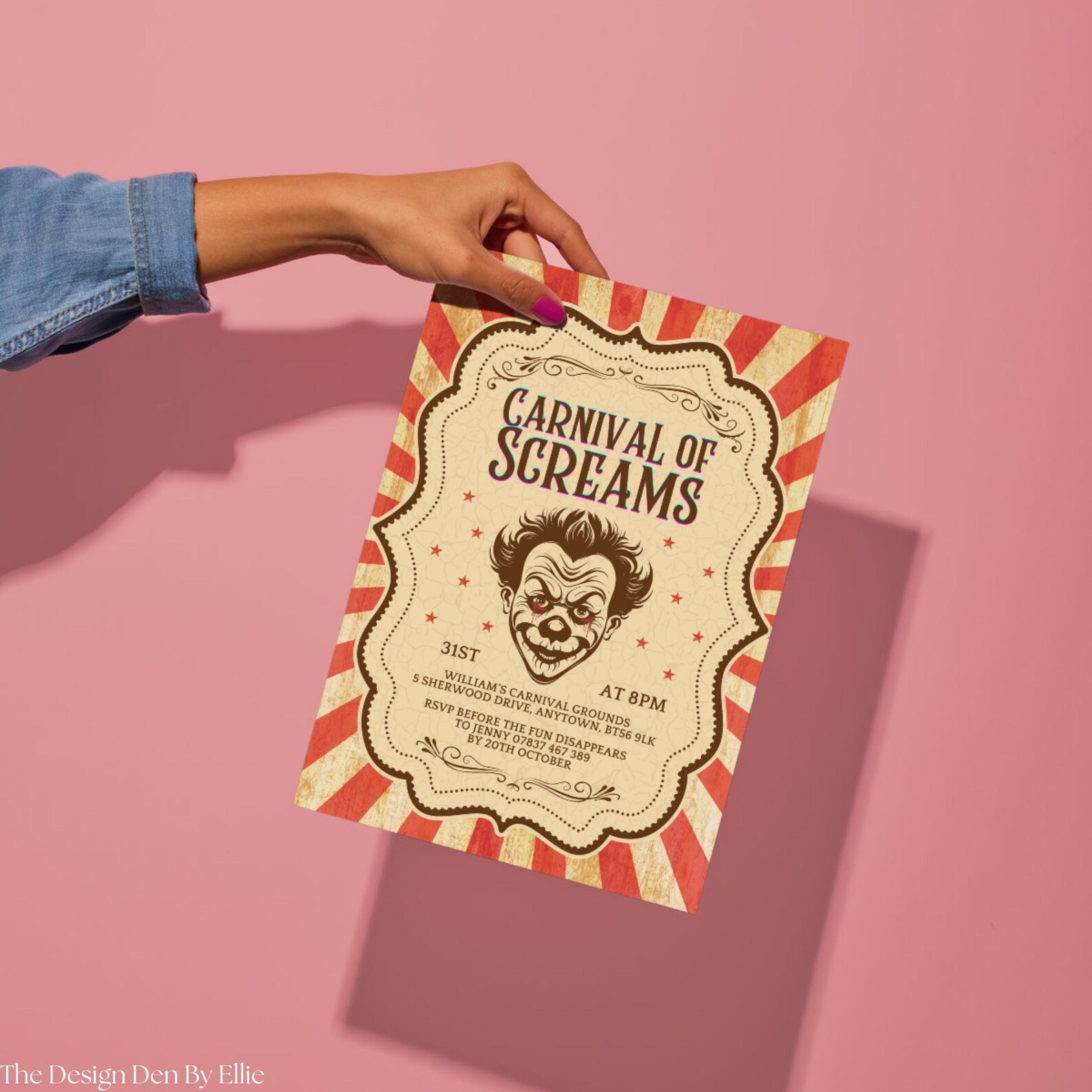 Carnival of Screams Halloween Invitation | Haunted Carnival Party ...