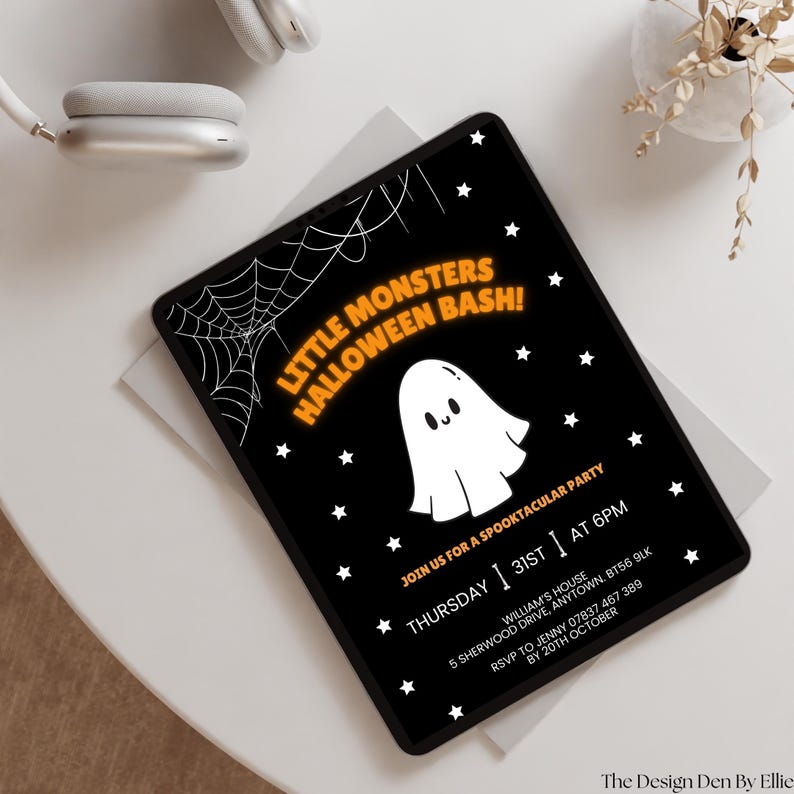 Cute Halloween Kids Party Invitation | Editable Birthday Invite ...