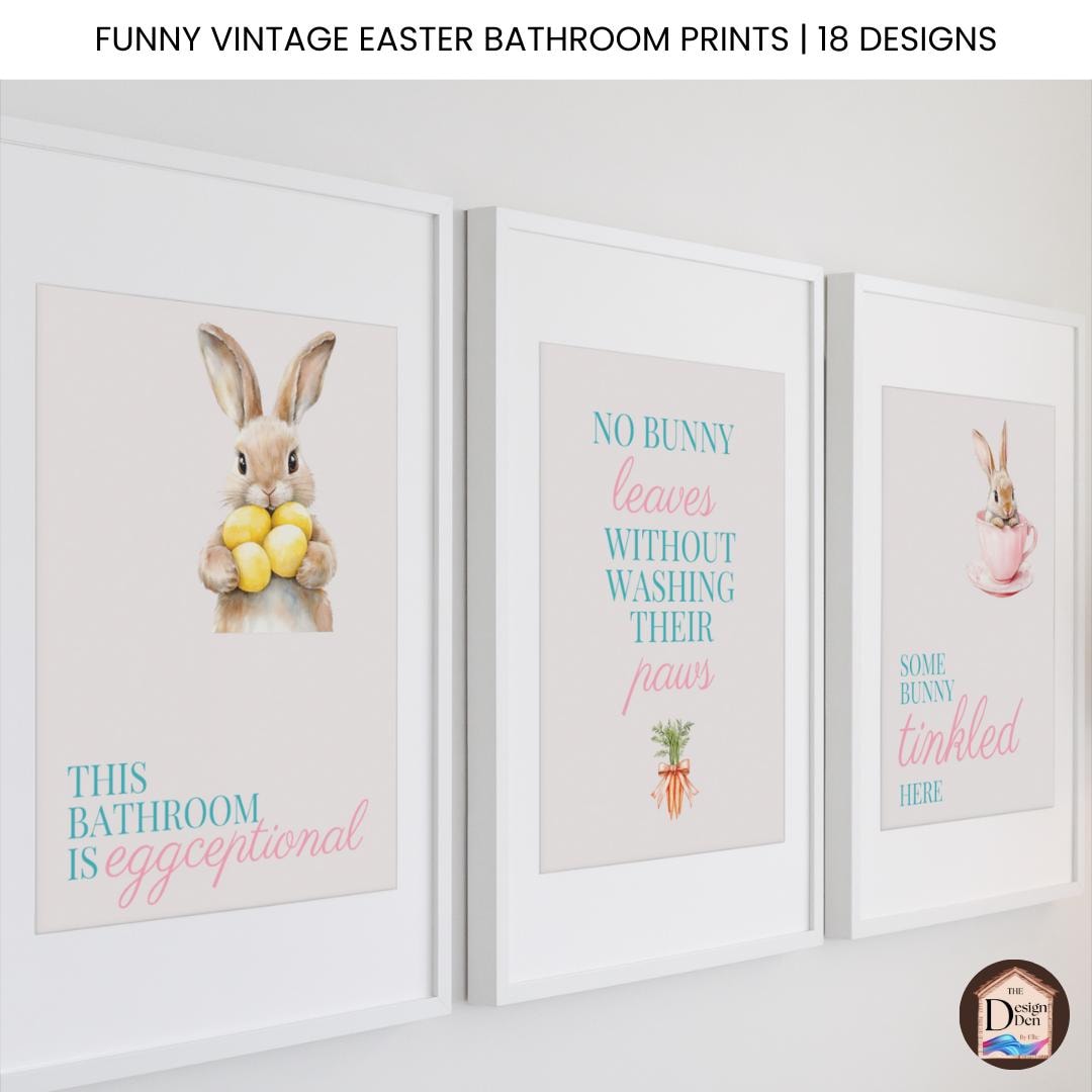 Funny Easter Toilet Humor Prints for Bathroom Decor | Hilarious Easter ...