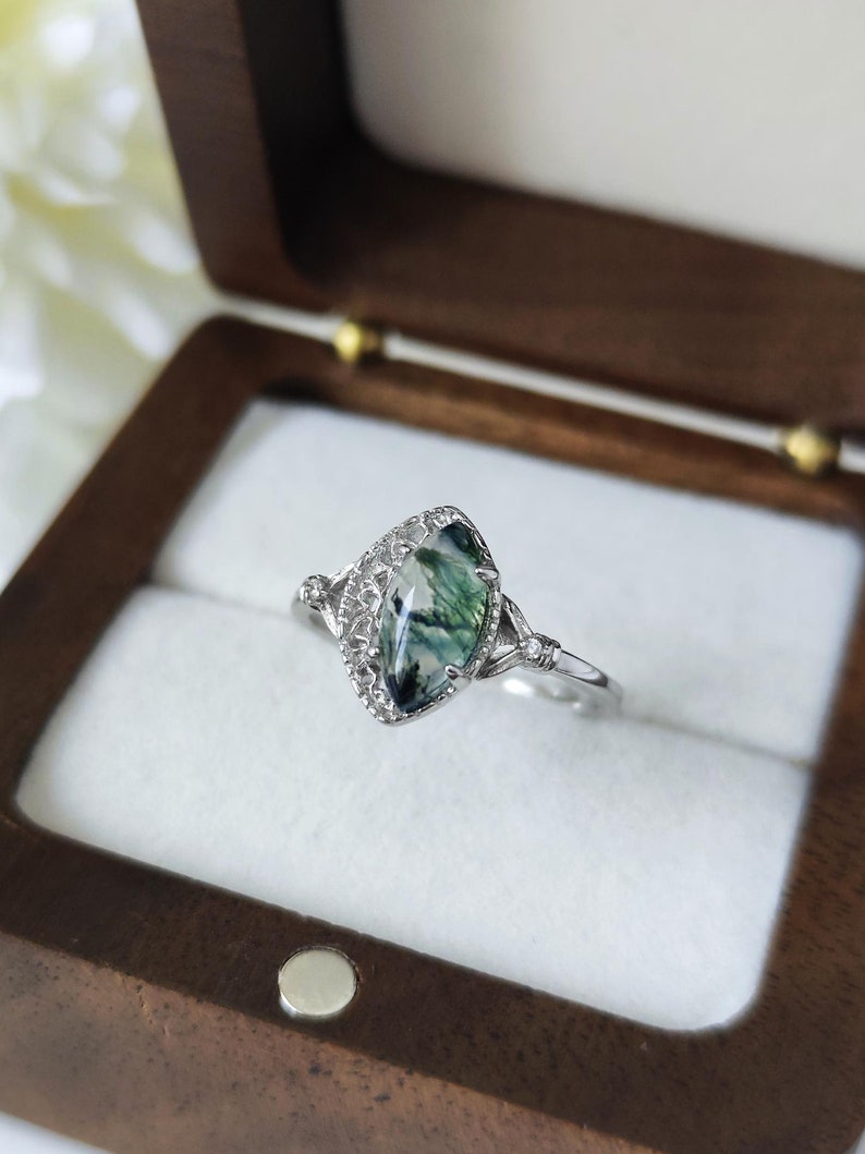 Bride Officially Licensed, Agate Moss Ring, Misery Moon Agate Moss Ring ...