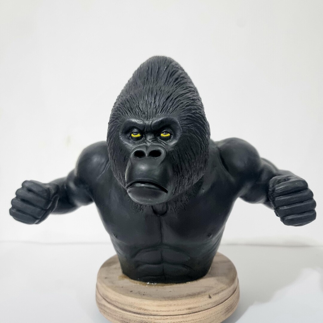 Handcrafted Terracotta Half-bust Gorilla Statuette - Etsy