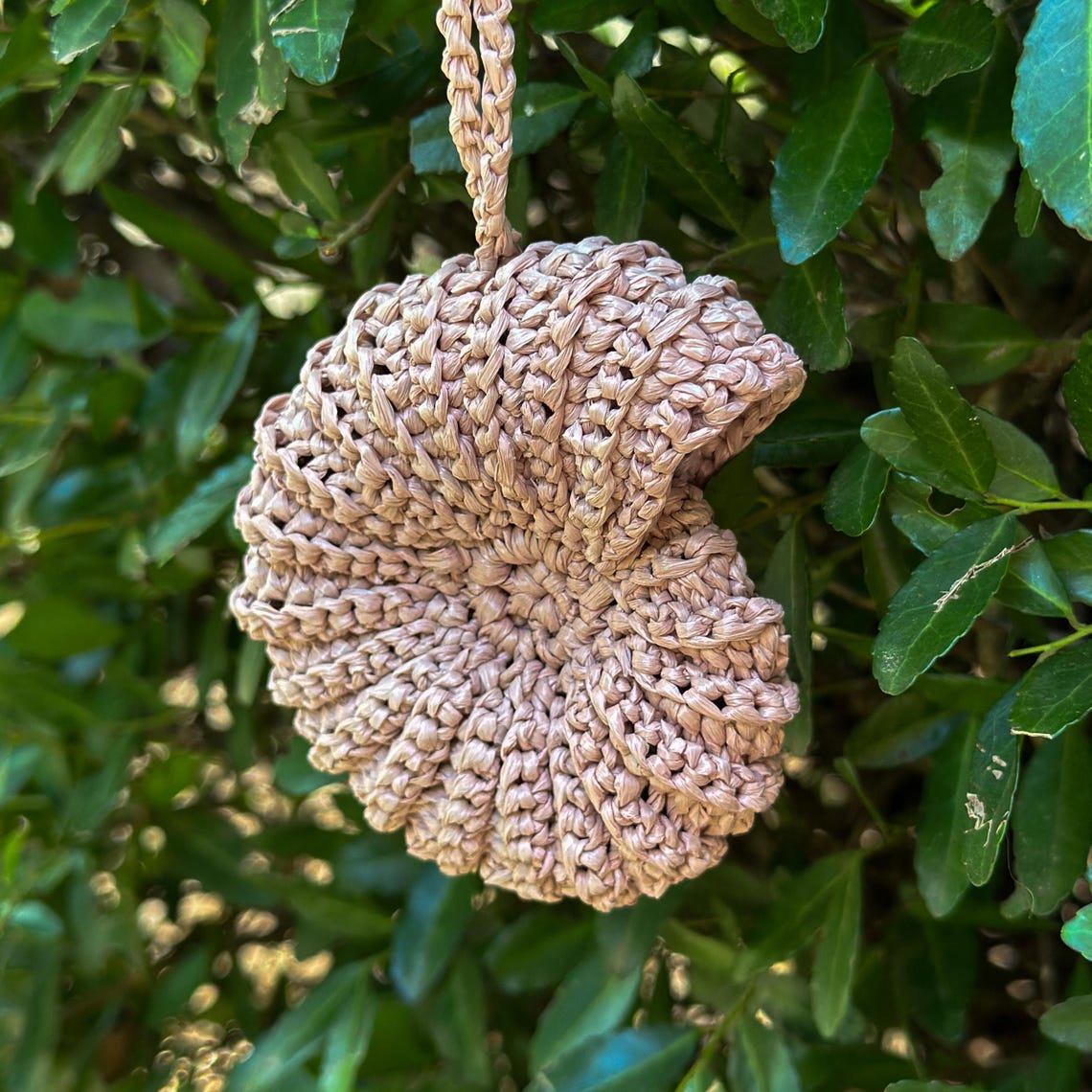 Raffia Crochet Keychain Bag Decoration Shell - Etsy
