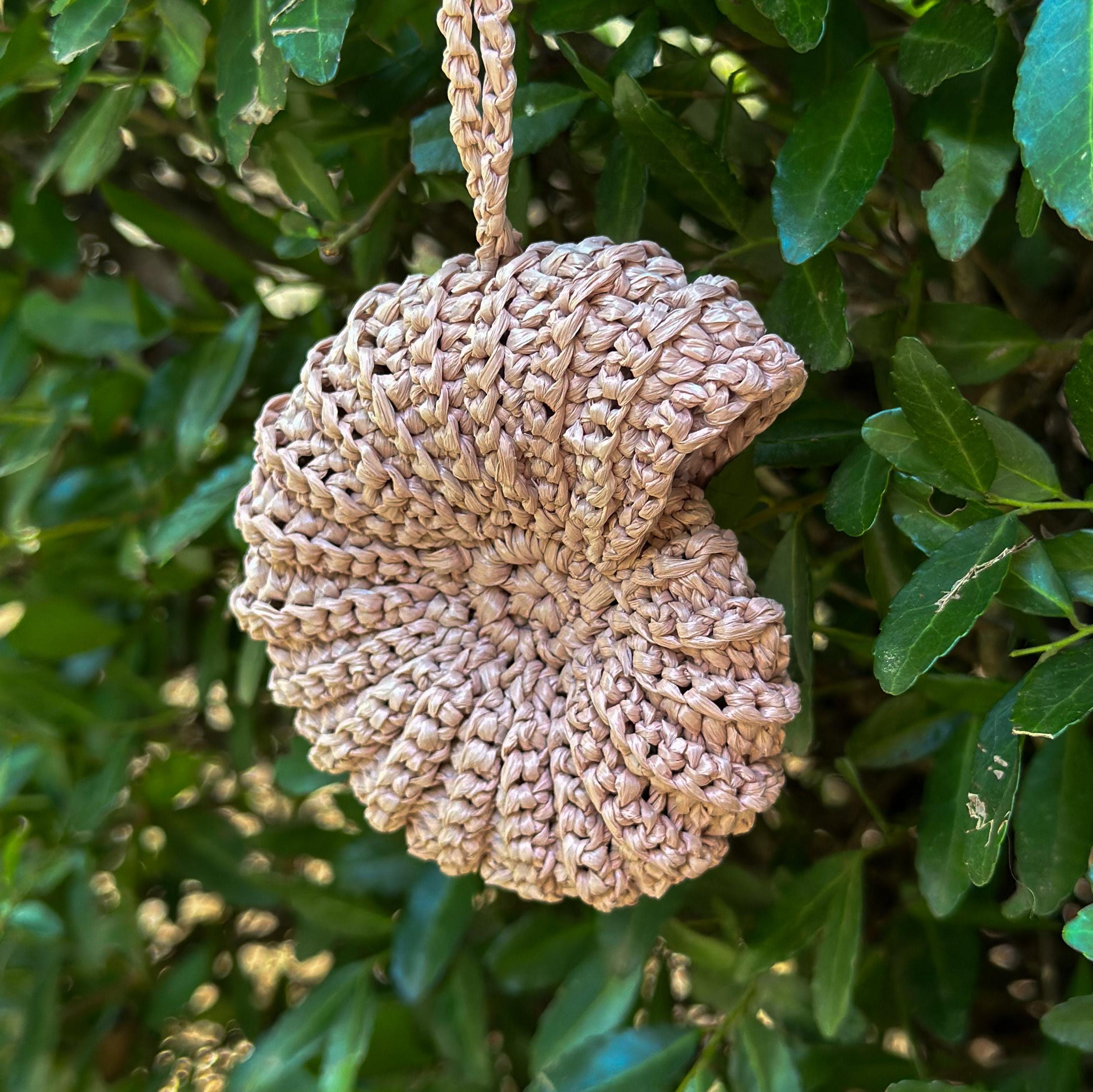 Raffia Crochet Keychain Bag Decoration Shell - Etsy