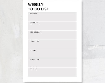 Printable/digital to Do List| Weekly, Daily Pdf Planner Checklist - Etsy