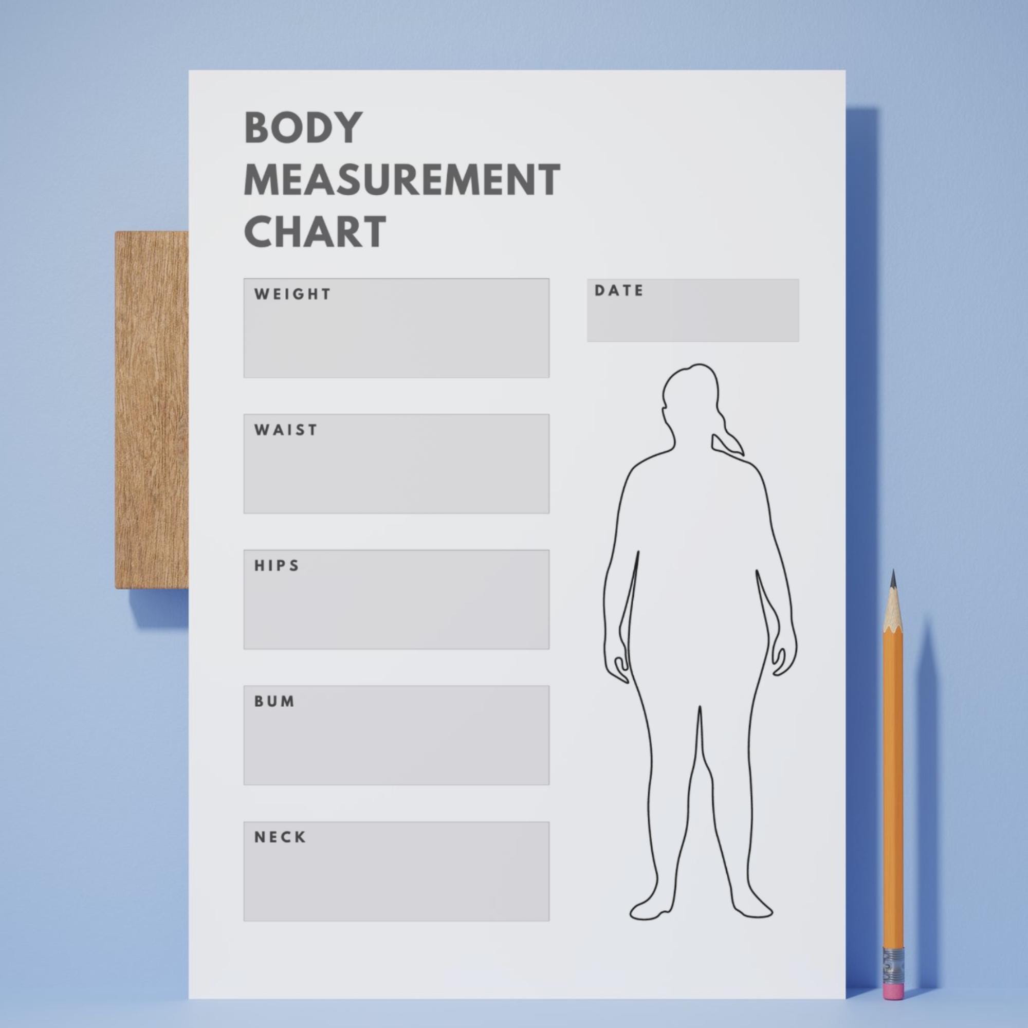 Printable Body Measurement Chart - Stay on Track With This Stylish ...