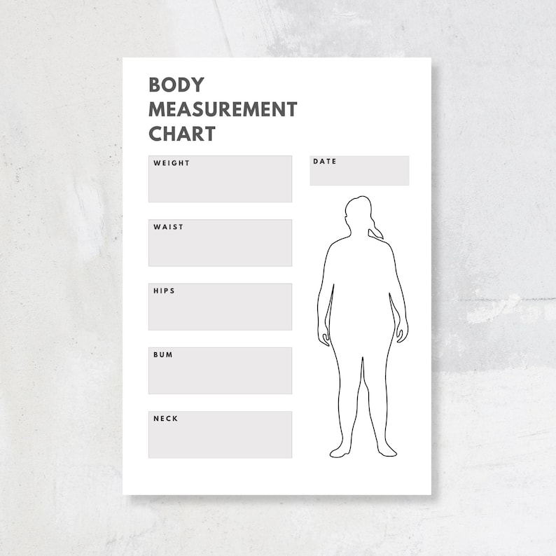 Printable Body Measurement Chart - Stay on Track With This Stylish ...