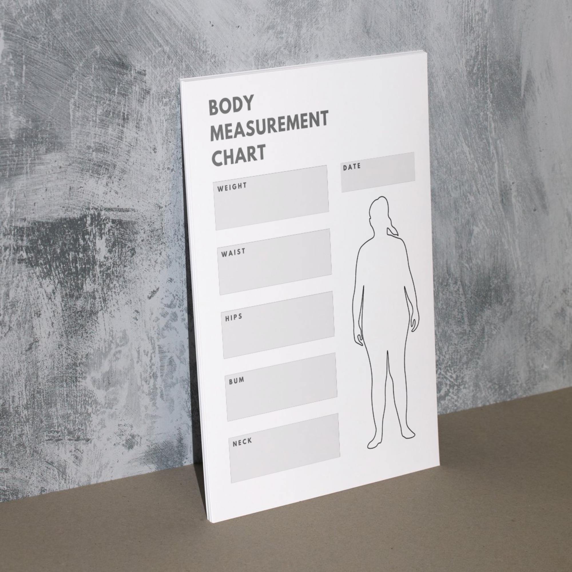 Printable Body Measurement Chart - Stay on Track With This Stylish ...