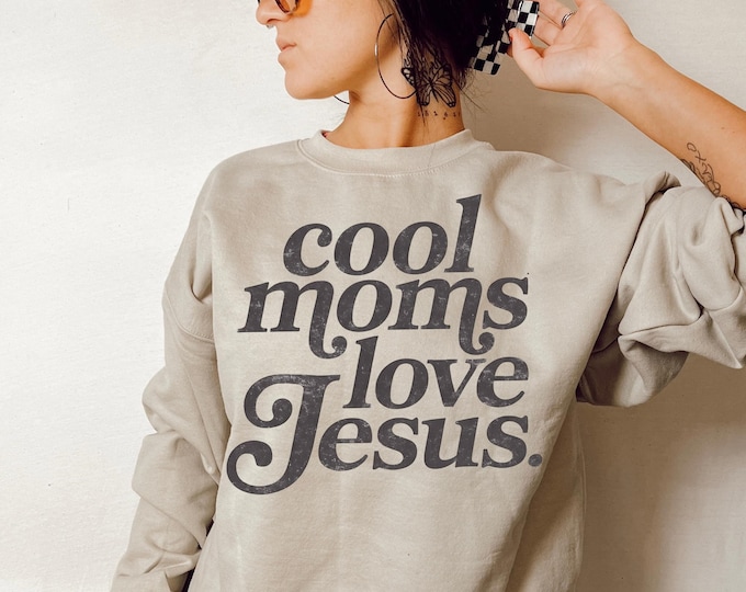 Cool Moms Love Jesus Single Color Screen Print Transfer, Trendy Faith ...