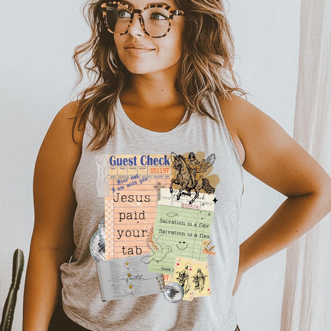Jesus Paid Your Tab Faith DTF Transfer, Trendy Faith DTF, Heat Transfer ...