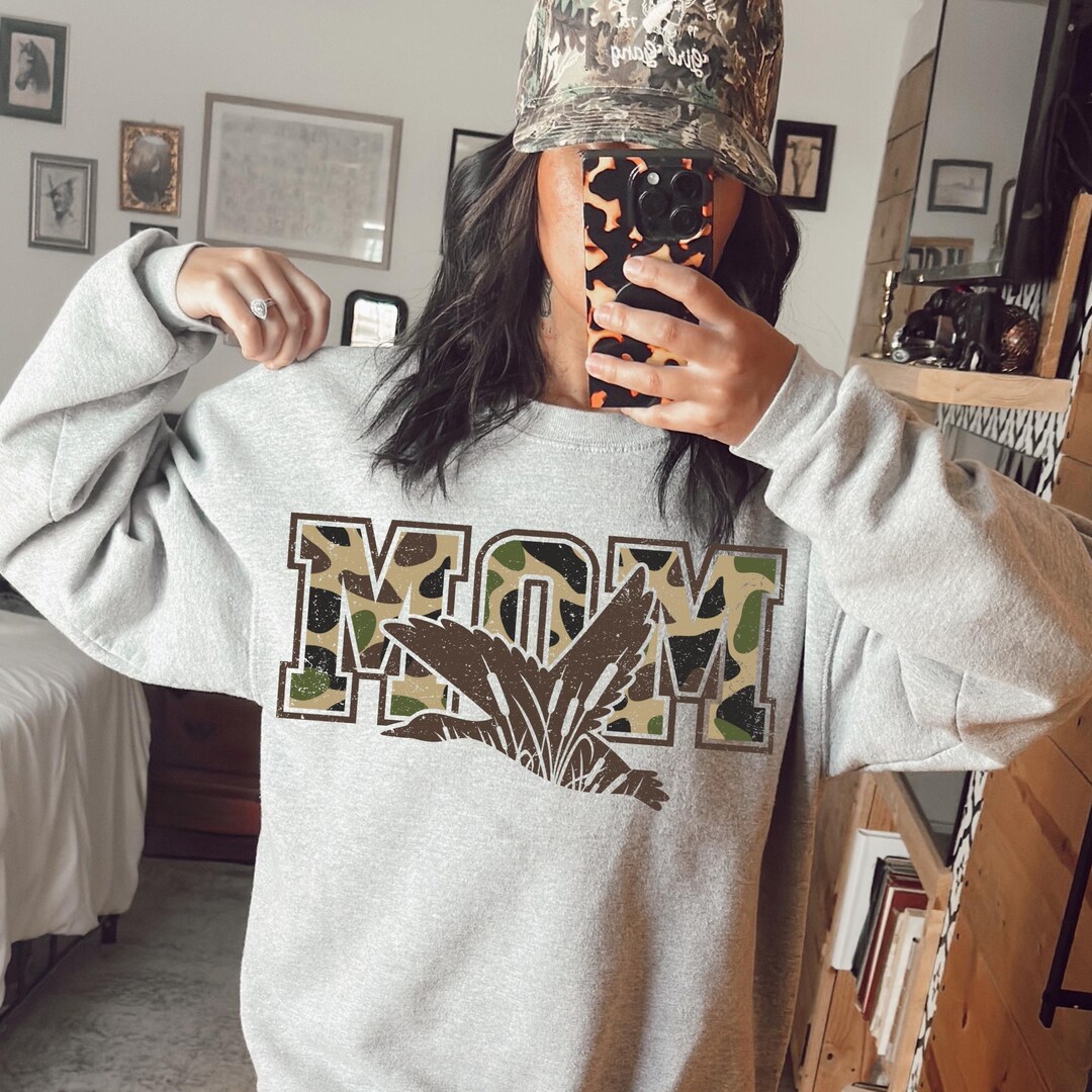 Mom Duck Hunting Distressed Camo DTF Transfer, Hunting DTF, Camouflage ...