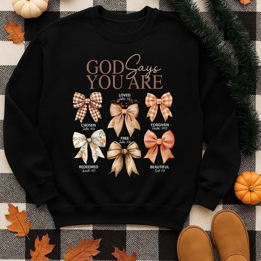 Fall Bows God Says You Are DTF Transfer, Trendy Faith, Jesus, Cool Moms ...