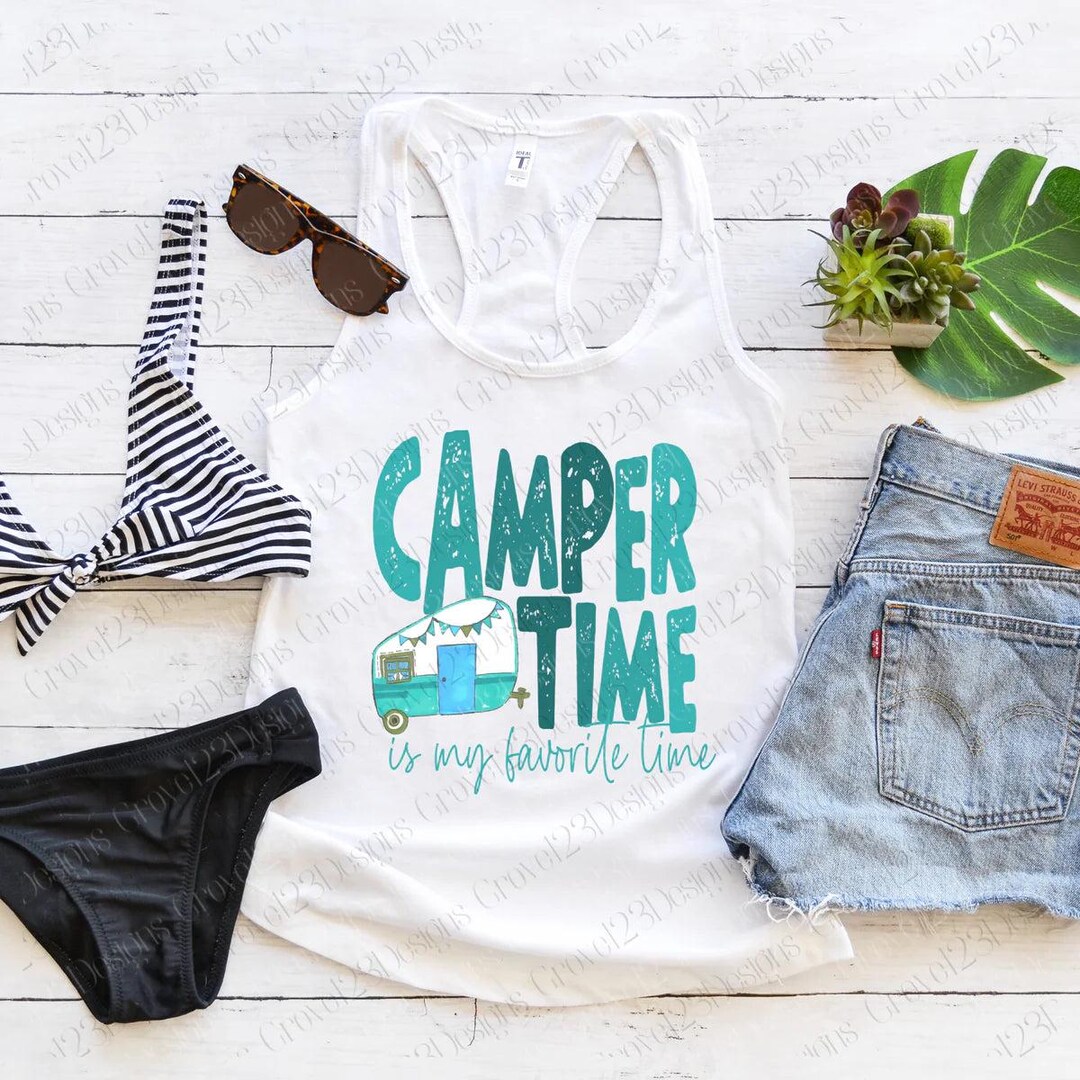 Camper Time Teal DTF Transfer, Camping, Camping Season, Smores ...