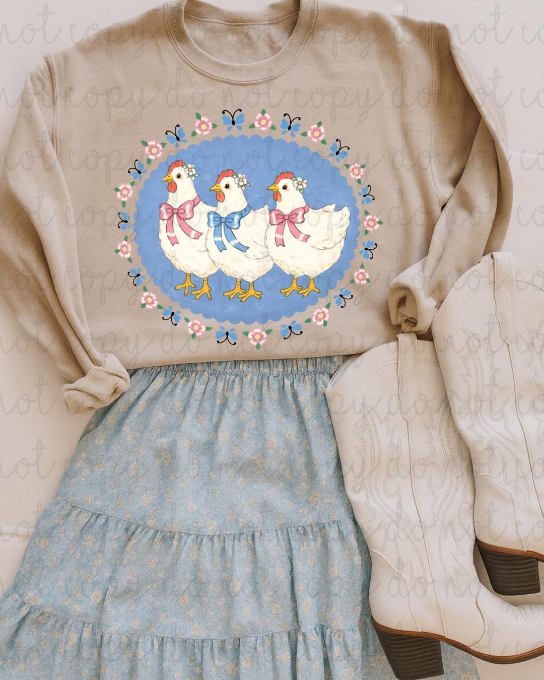 Grandma's Closet Chickens DTF Transfer, Trendy Thrifty DTF, Heat ...