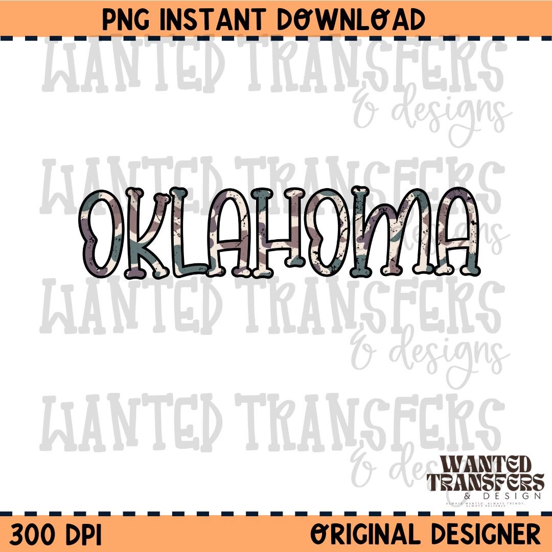 Camo State Oklahoma PNG Digital Download, Trendy Camo, Grunge ...