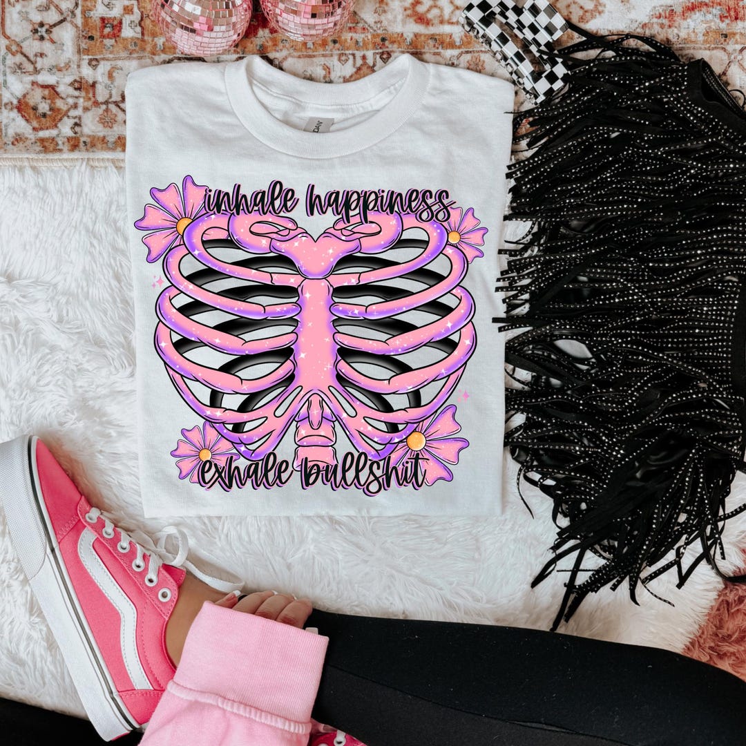 Inhale Happiness Exhale Design, Mental Health PNG (digital Download) - Etsy