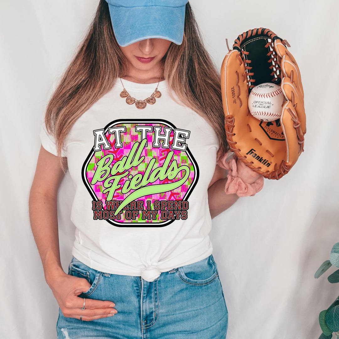 At the Ballfield Lime Green Baseball/softball DTF Transferready to ...