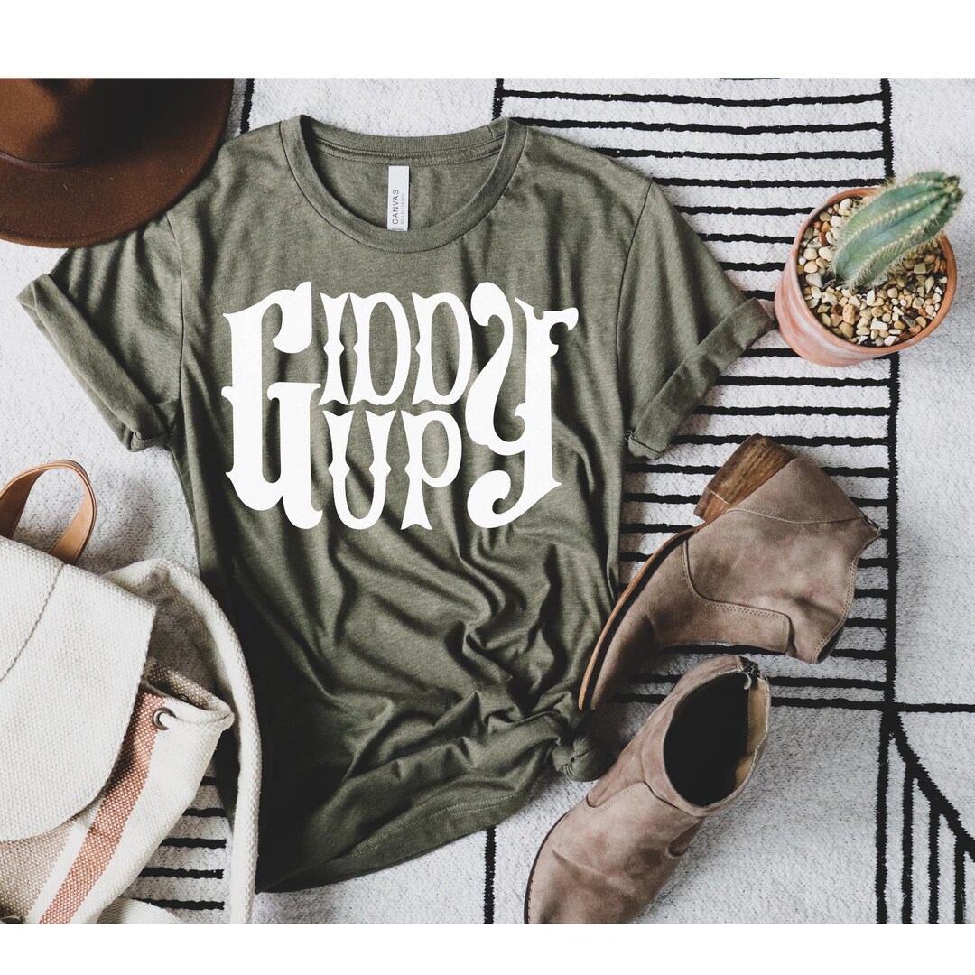 Giddy up Western Single Color Screen Print Transfer, Trendy Western ...