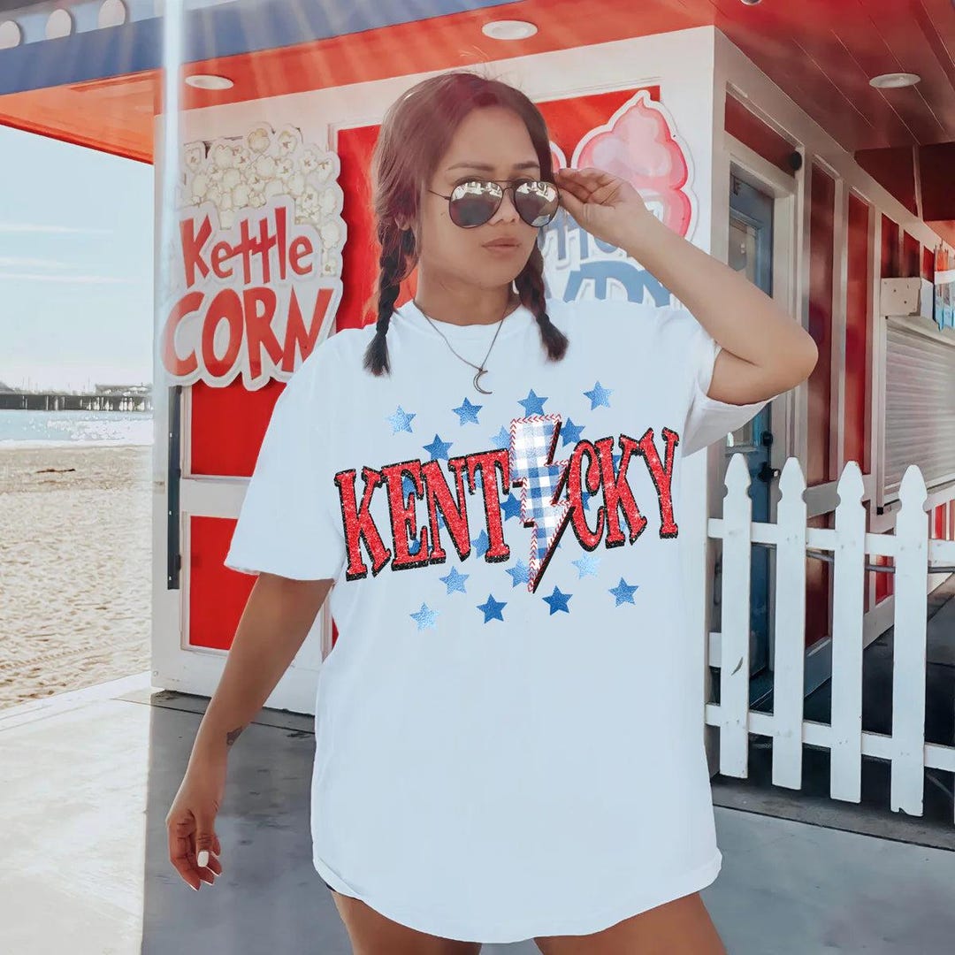 Kentucky Red White & Blue DTF Transfer, KY, State, Travel, Trendy ...