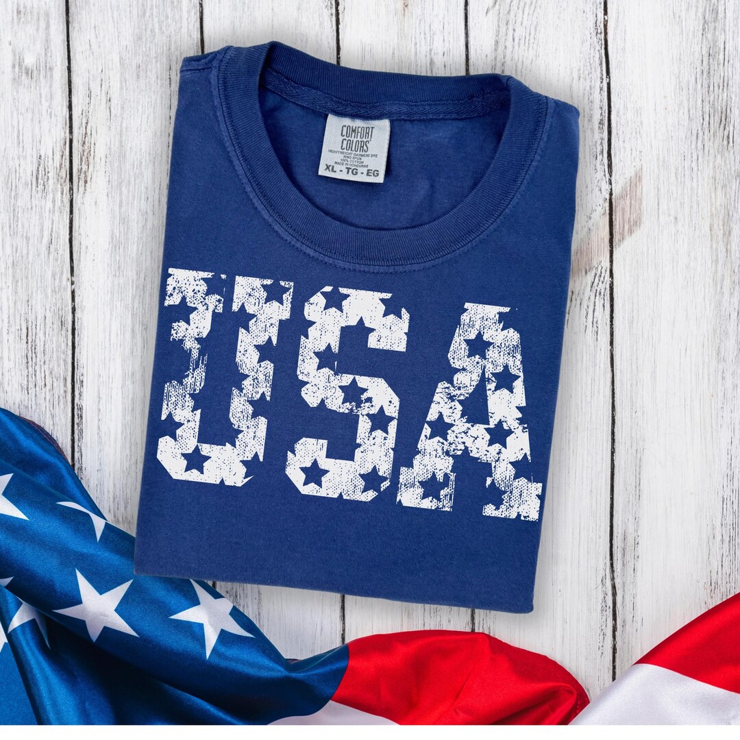 USA Distressed Stars Screen Print Transfer, 4th of July, Screenprint ...