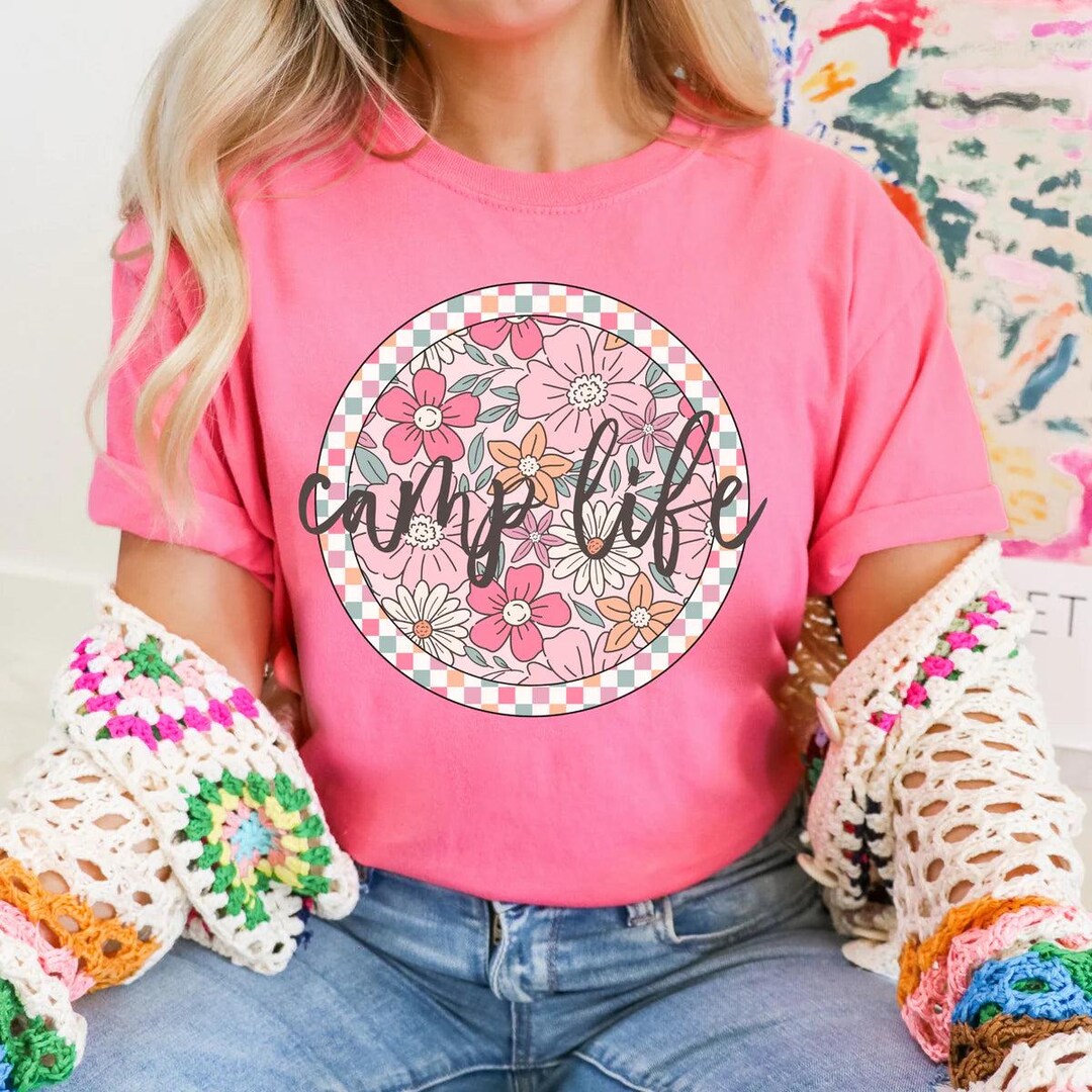 Spring Floral Camp Life DTF Transfer, Camping, Camping Season, S’mores ...
