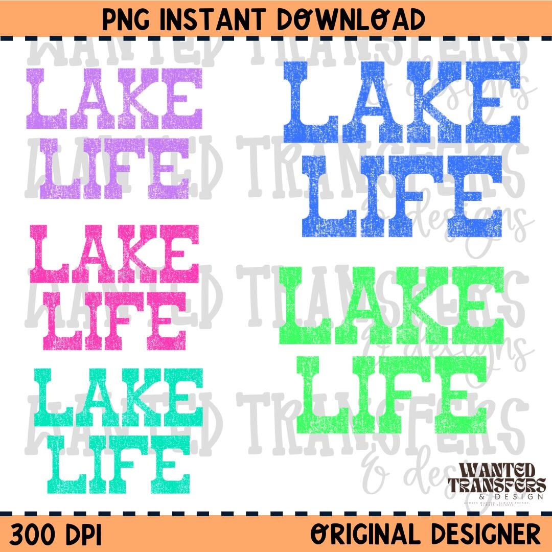 Lake Life Bundle PNG Digital Download (all 5 Colors),vacation, Lake ...