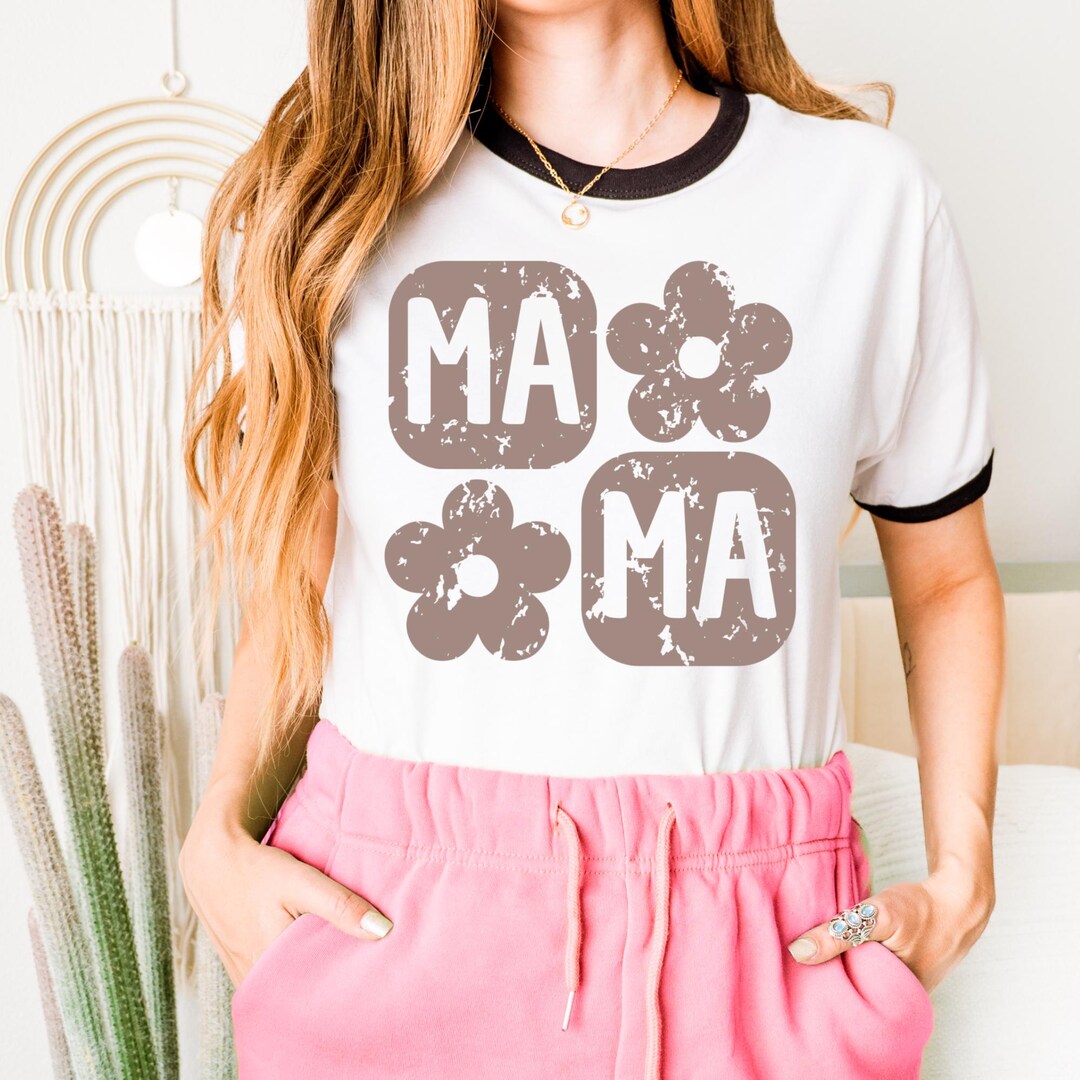Taupe Motherhood Flower Screen Print Transfer, Screen Print Transfer ...