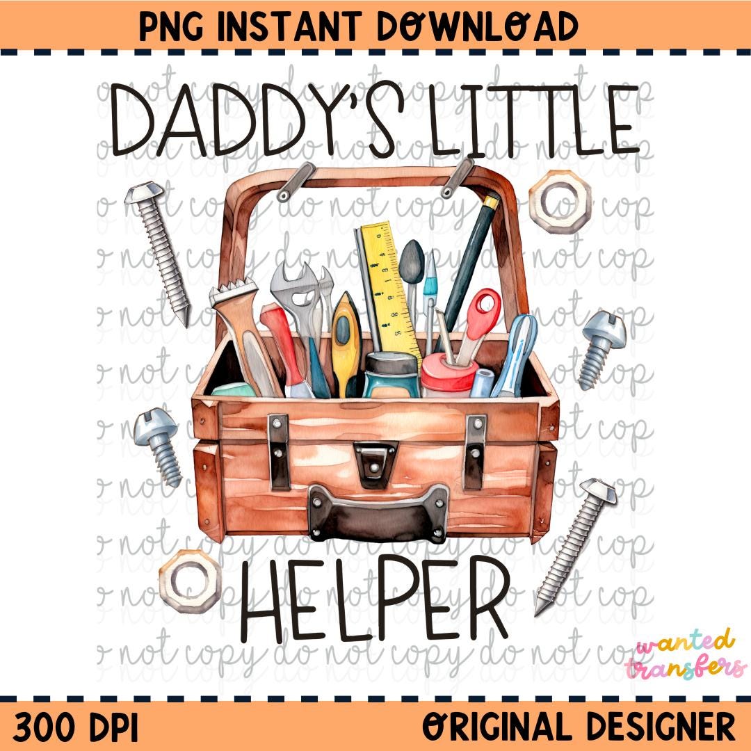Daddys Little Helper PNG, Kids Construction PNG, Toolbox PNG, Digital ...