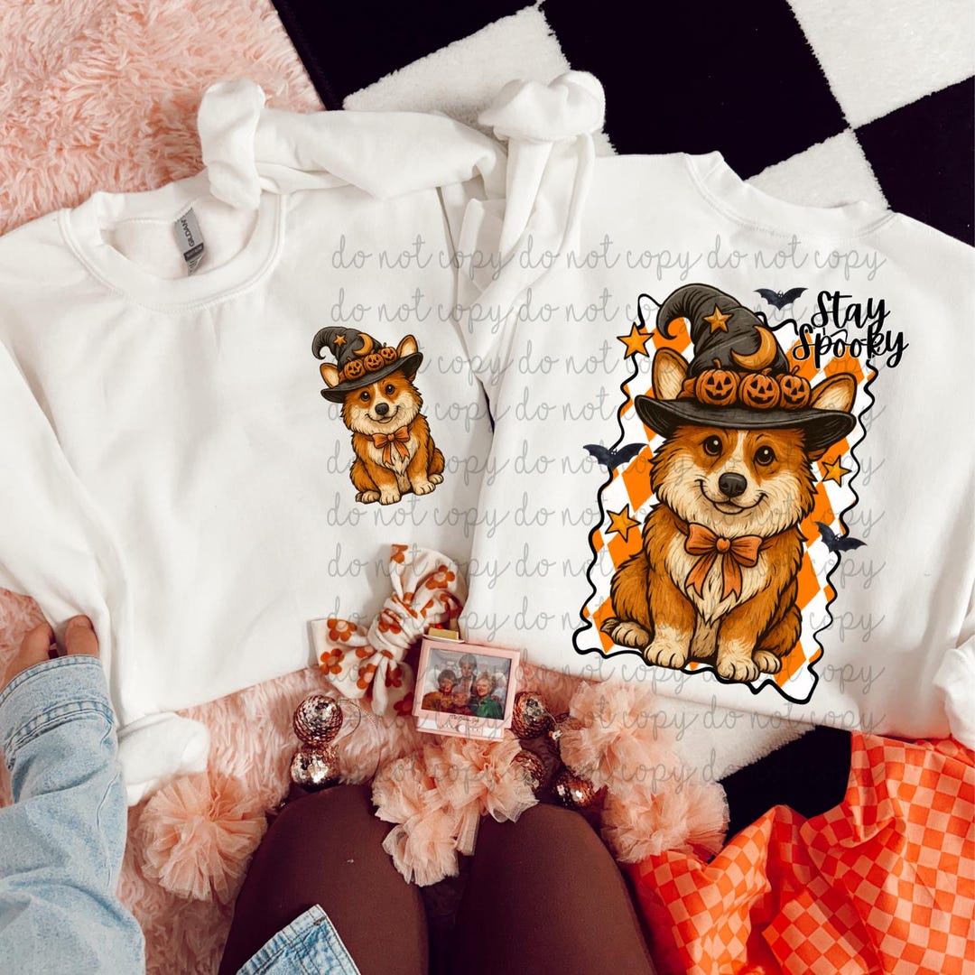 Spooky Corgi DTF Transfer, Trendy Halloween, Dog, Animal, Spooky Dog ...