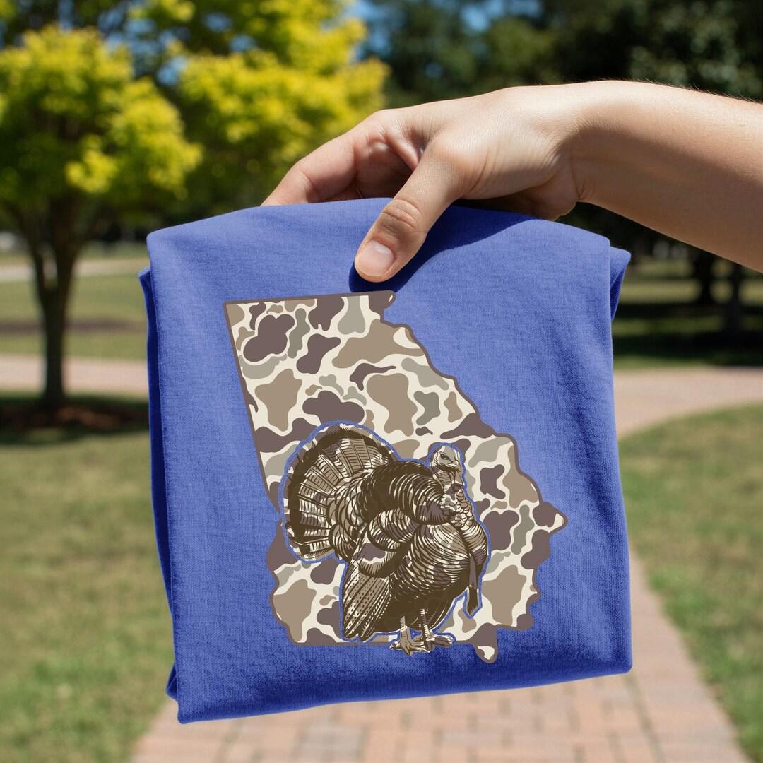 Camo Georgia Turkey DTF Transfer, Trendy Camo, DTF, Ready to Press ...