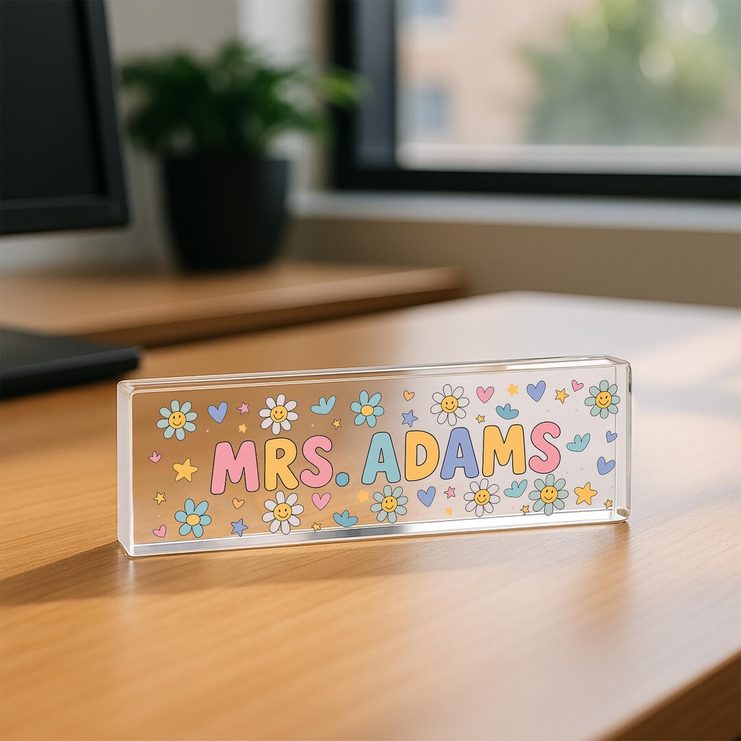 Personalized Teacher Desk Name Plate, Custom Teacher Desk Plaque ...