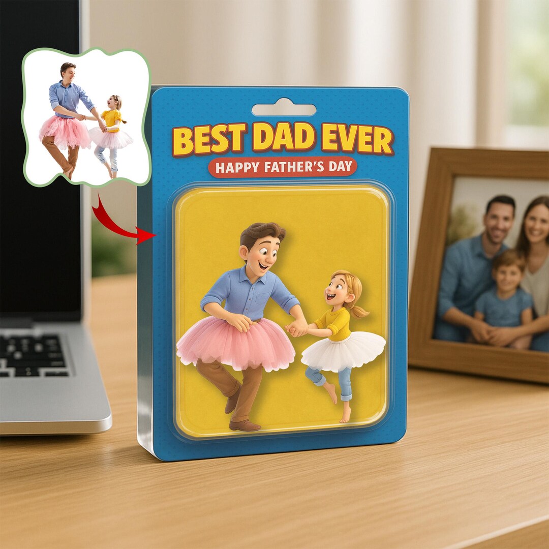 Personalized Dad & Kids Action Figure Photo Acrylic Block - Etsy