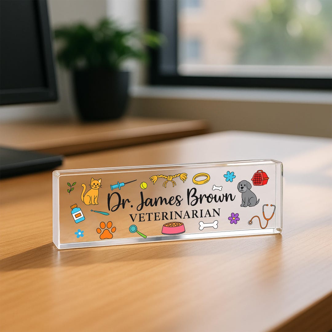 Custom Veterinarian Desk Name Plate, Veterinarian Custom Name Sign ...