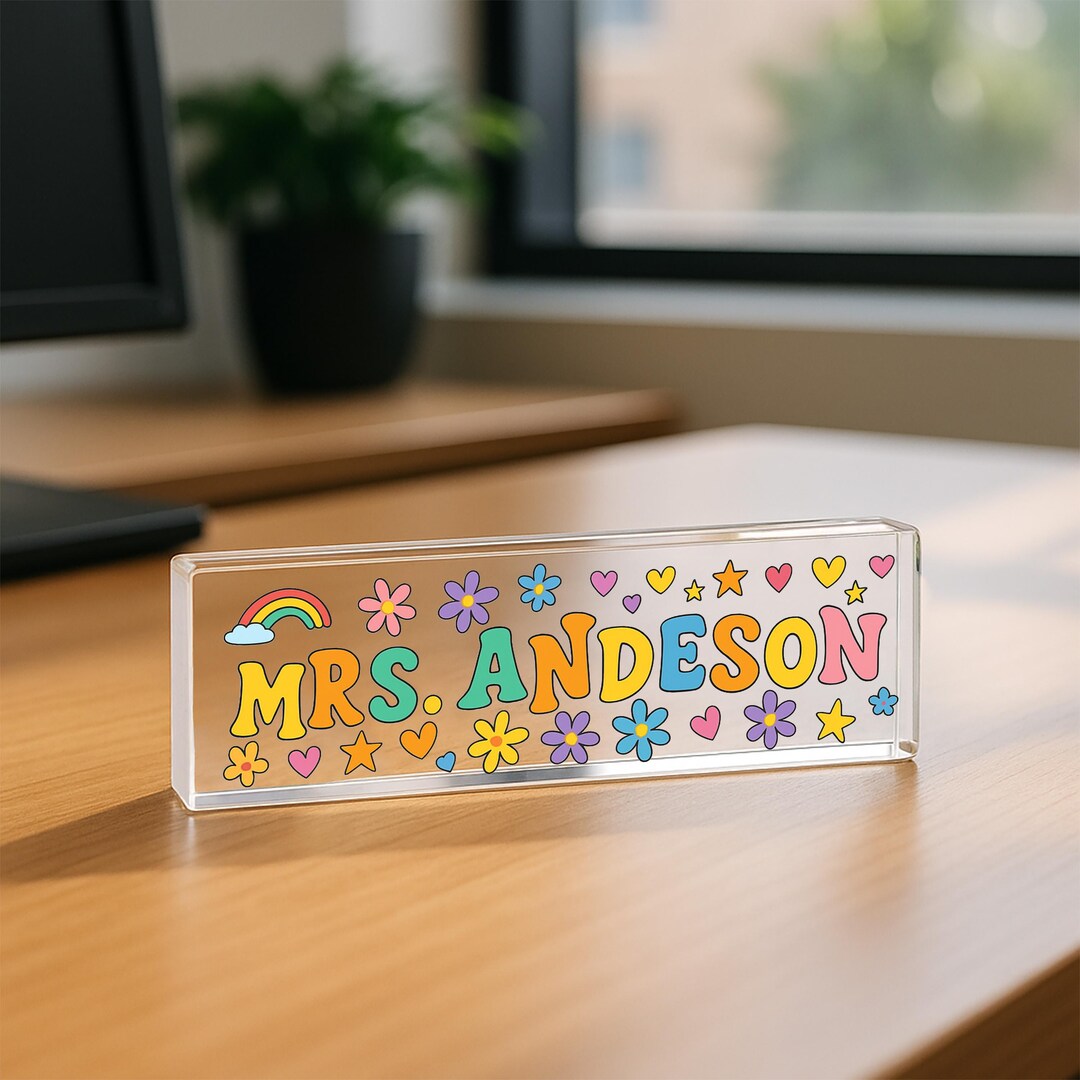 Custom Teacher Desk Name Plate, Teacher Desk Sign, Personalized Name ...