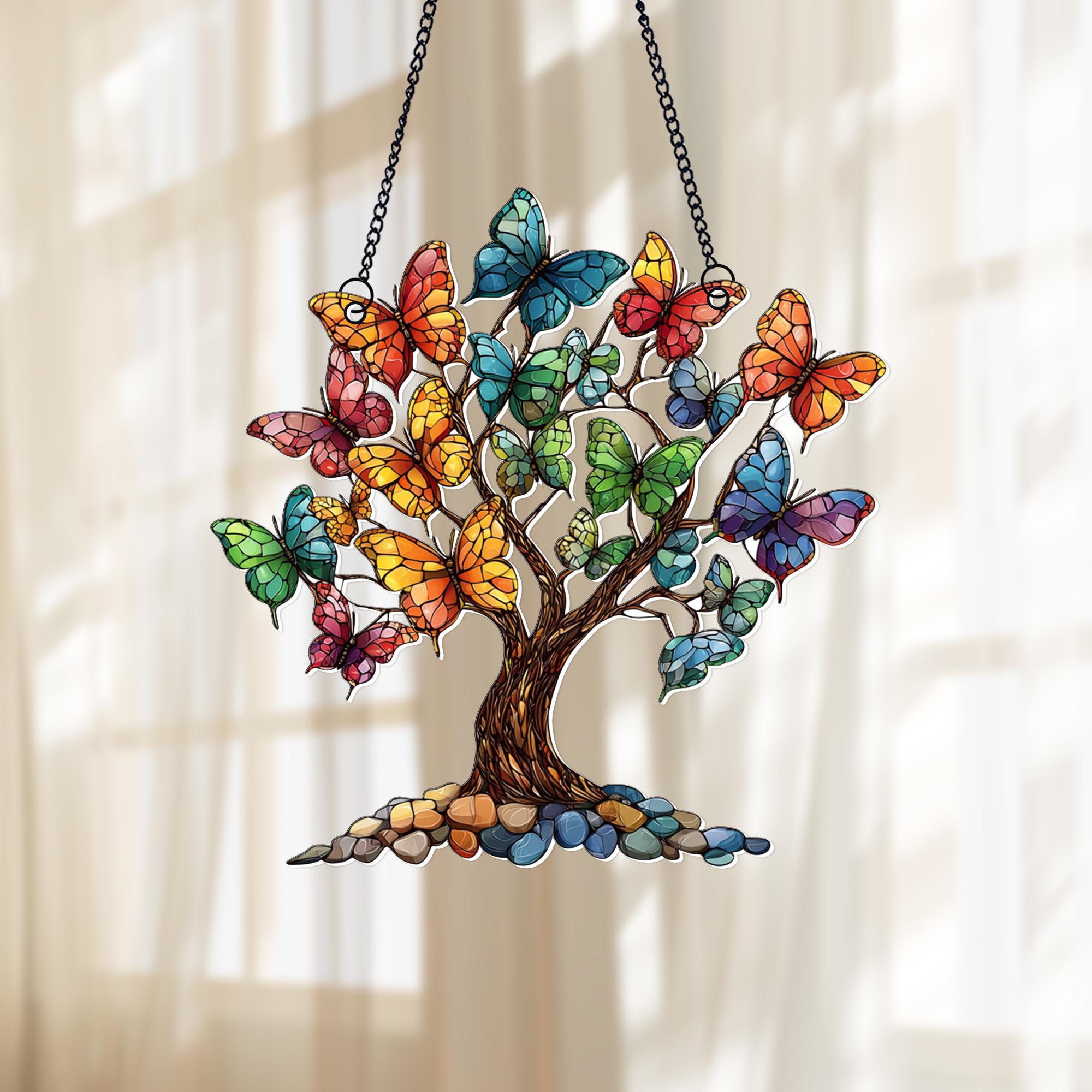 Butterfly Tree of Life Window Hanging, Life of Tree Window Decor ...