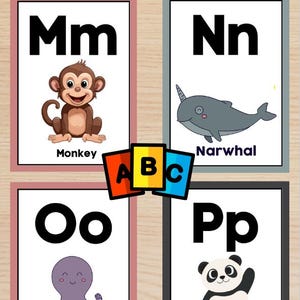 Printable Alphabet Flash Cards, Classroom Decor, Toddlers Preschool ...