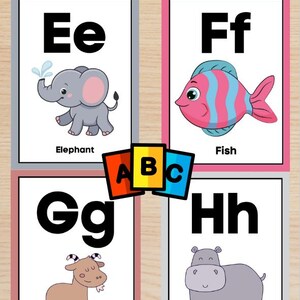 Printable Alphabet Flash Cards, Classroom Decor, Toddlers Preschool ...