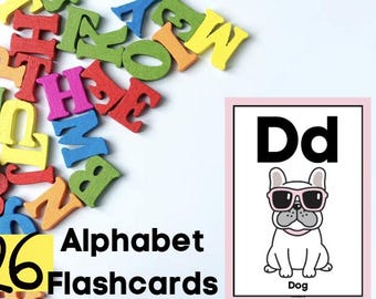 Printable Alphabet Flash Cards, Classroom Decor, Toddlers Preschool ...