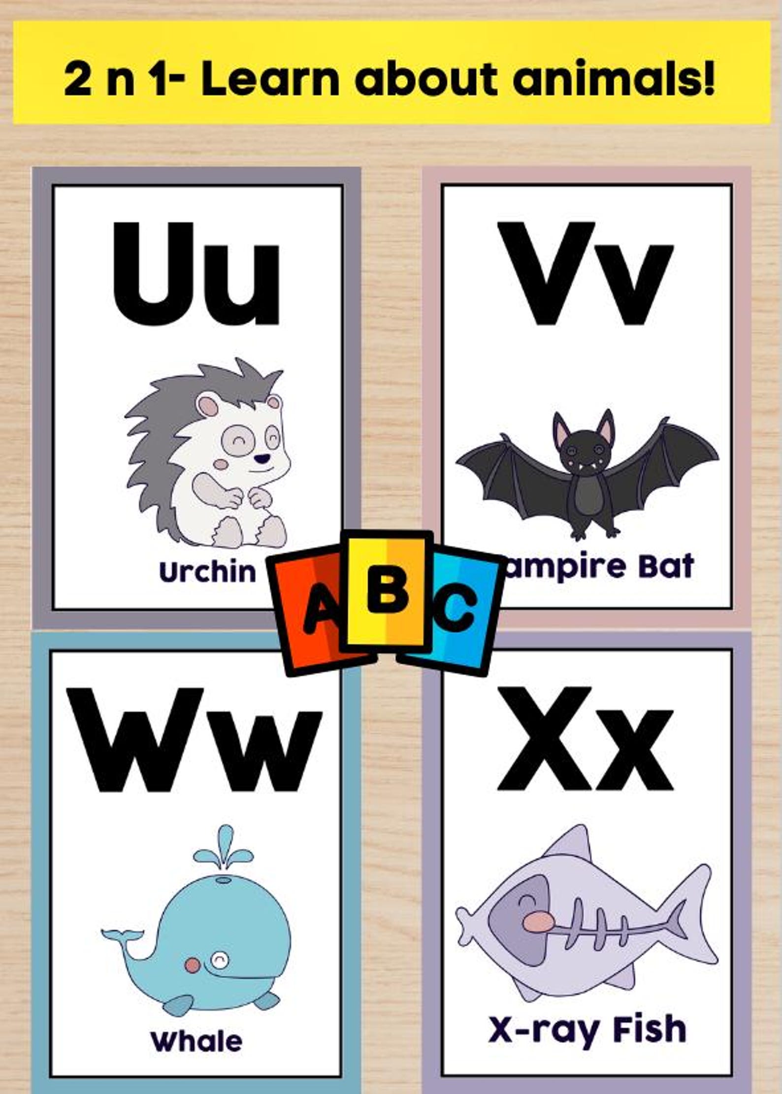 Printable ABC Flash Cards: Animal Classroom Decor (digital Download) - Etsy