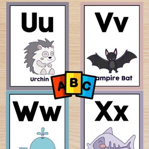 Printable Alphabet Flash Cards, Classroom Decor, Toddlers Preschool ...