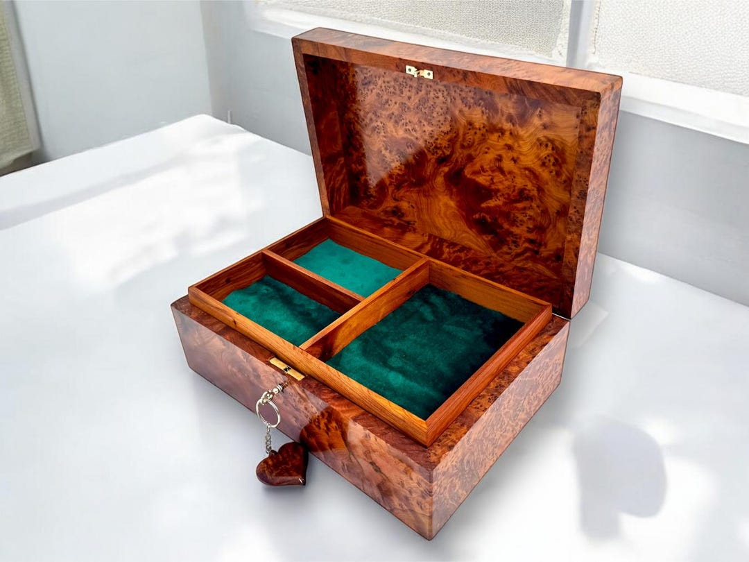 Wooden Jewelry Box With Velvet Interior 12"x8", Custom Jewelry Box ...