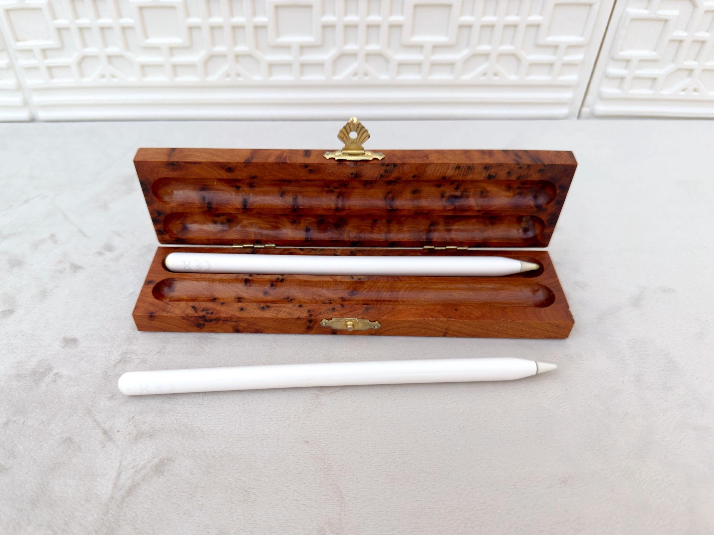 Handcrafted Thuya Wood Pencil Case – Lockable Wooden Box for Pens ...