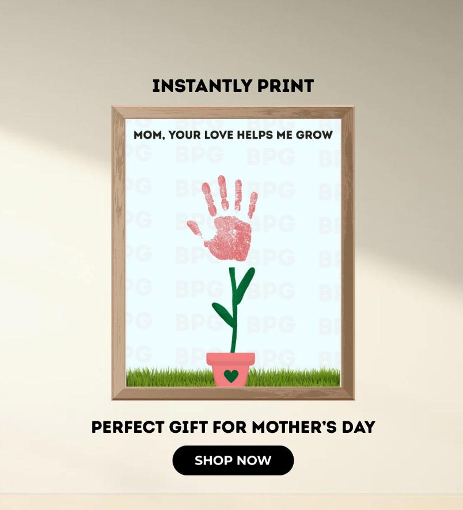 Mother's Day Handprint Art Printable - DIY Kids Craft Gift for Mom ...