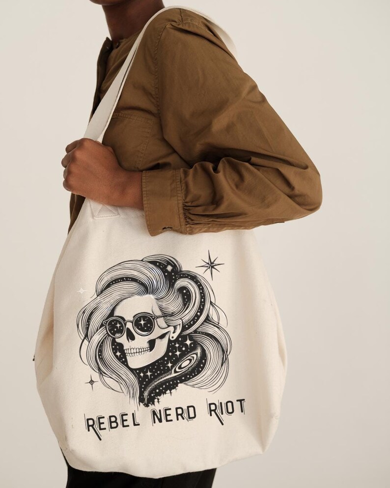 Rebel Nerd Riot Logo Tote Bag | Geeky Rebel Tote | Streetwear-inspired Tote Bag | Reusable Bag ...